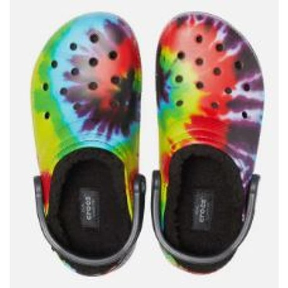 CROCS | Shoes | Crocs Unisex Classic Lined Tie Dye Clog Rainbow Shoes ...